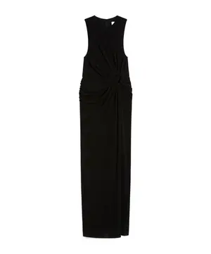 Sportmax Cut-out Ruched Maxi Dress - Black