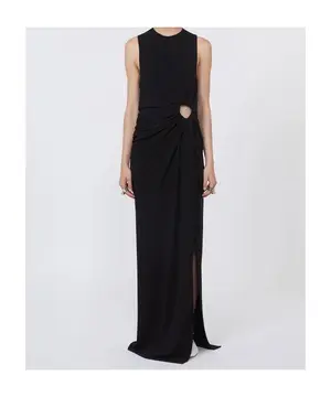 Sportmax Cut-out Ruched Maxi Dress - Black