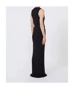 Sportmax Cut-out Ruched Maxi Dress - Black