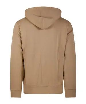 Ralph Lauren Embroidered Logo Zip-up Hoodie - Beige
