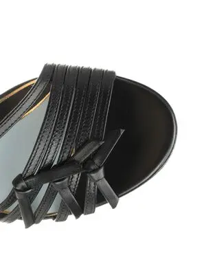 Valentino Garavani Strappy Heeled Sandals With Bow Detailing - Black