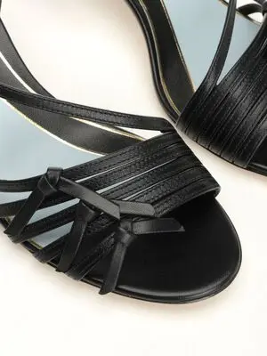 Valentino Garavani Strappy Heeled Sandals With Bow Detailing - Black