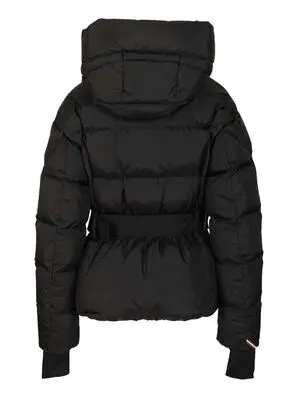Moncler Belted Hooded Down Jacket - Black