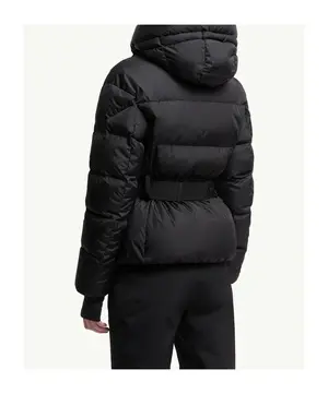 Moncler Belted Hooded Down Jacket - Black