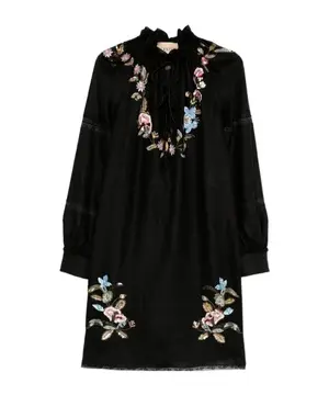 Valentino Garavani Floral Embroidered Dress - Black