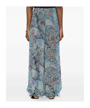 Etro Paisley Wide-leg Pants - Blue