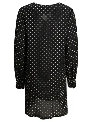 Valentino Garavani Polka Dot Printed Long-sleeve Dress