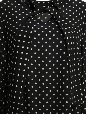 Valentino Garavani Polka Dot Printed Long-sleeve Dress