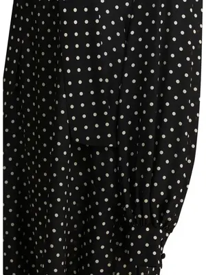 Valentino Garavani Polka Dot Printed Long-sleeve Dress