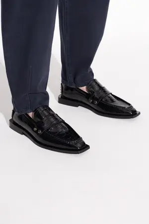 GANNI Square-toe Loafers With Block Heel - Black
