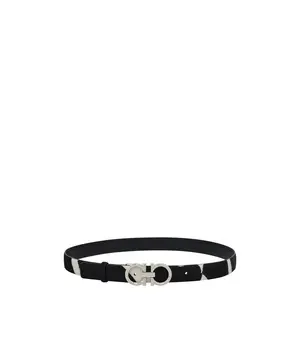 FERRAGAMO Salvatore Ferragamo Gancini Belt White/black