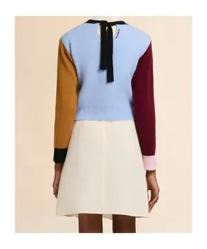Marni Colour-blocked Pullover With Embroidered Logo - Brown