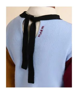 Marni Colour-blocked Pullover With Embroidered Logo - Brown