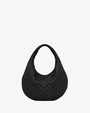 Saint Laurent Icare Quilted Lambskin Hobo Bag - Black