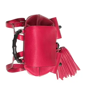 Gucci Grain Logo Backpack With Tassel Details - Red