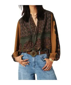 Ba&sh Printed Long-sleeved Blouse