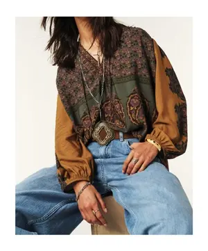 Ba&sh Printed Long-sleeved Blouse