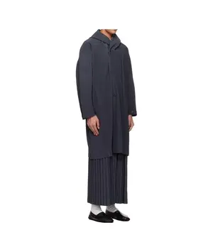 Issey Miyake Pleated Long-sleeved Coat