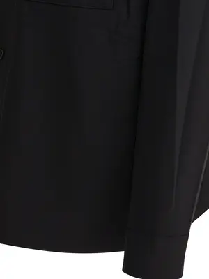 Vince Wool-blend Overshirt Jacket - Black