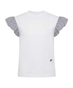 PATOU Ruffled Stripe-sleeve T-shirt