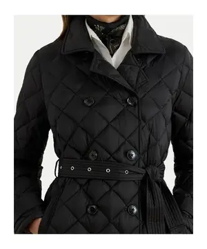 Ralph Lauren Quilted Insulated Jacket With Lapel Collar And Front Ties