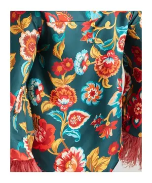 La DoubleJ Feather-trimmed Printed Cover-up