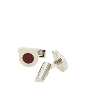 FERRAGAMO Gancini Cufflinks - Silver/red