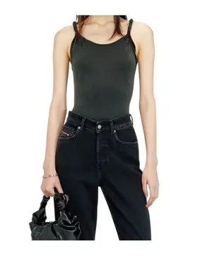 DIESEL® Ribbed Tank Top With Embroidered Logo