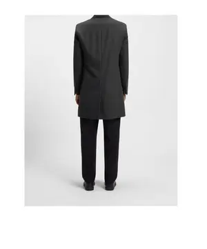 Hugo Boss Single Breasted Buttoned Coat - Dark Gray
