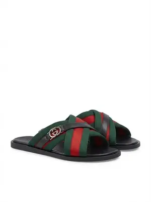 Gucci Interlocking G Web Sandals