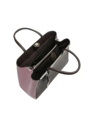Fendi Color Block Top Handle Handbag - Black