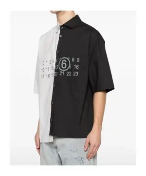 MAISON MARGIELA Striped Panelled Button-up Shirt