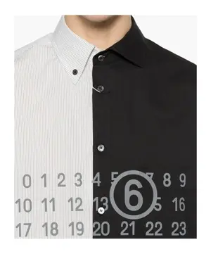MAISON MARGIELA Striped Panelled Button-up Shirt