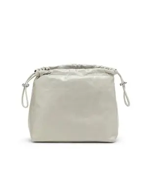 DIESEL® Scrunch Leather Bucket Bag - White