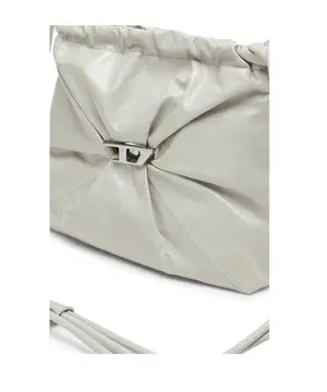 DIESEL® Scrunch Leather Bucket Bag - White