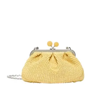 Max Mara Pasticcino Woven Clutch Bag - Yellow