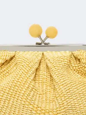 Max Mara Pasticcino Woven Clutch Bag - Yellow