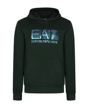 EA7 Logo Hooded Sweater - Black