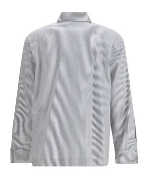 Fendi Striped Asymmetric Long-sleeve Shirt - Gray