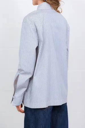 Fendi Striped Asymmetric Long-sleeve Shirt - Gray