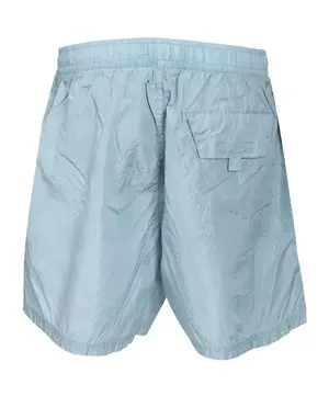Stone Island Logo Printed Shorts - Light Blue