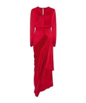 Valentino Garavani Crepe Satin Gown With Draped Details