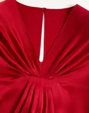 Valentino Garavani Crepe Satin Gown With Draped Details