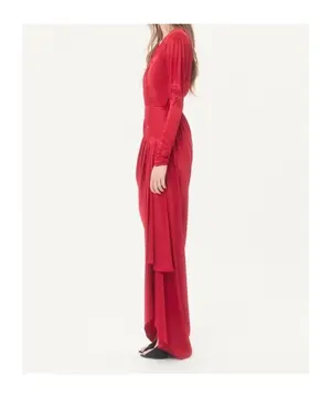 Valentino Garavani Crepe Satin Gown With Draped Details