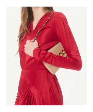 Valentino Garavani Crepe Satin Gown With Draped Details