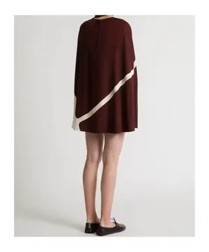 Alberta Ferretti Printed Cape Mini Dress - Brown