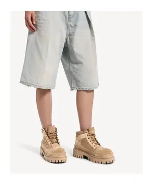 Balenciaga Combat Strike Lace-up Boots - Sand