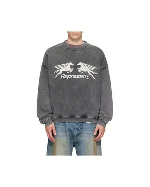 REPRESENT Pegasus Logo Crewneck Sweatshirt - Black