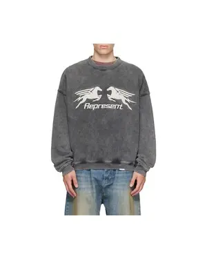 REPRESENT Pegasus Logo Crewneck Sweatshirt - Black