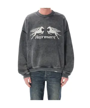 REPRESENT Pegasus Logo Crewneck Sweatshirt - Black